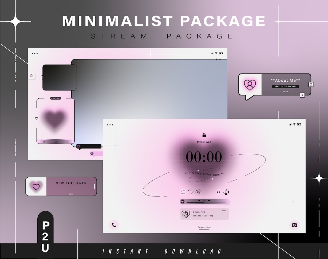 Minimal Twitch Pack Animated Minimal Stream Pack Streaming Scenes ...