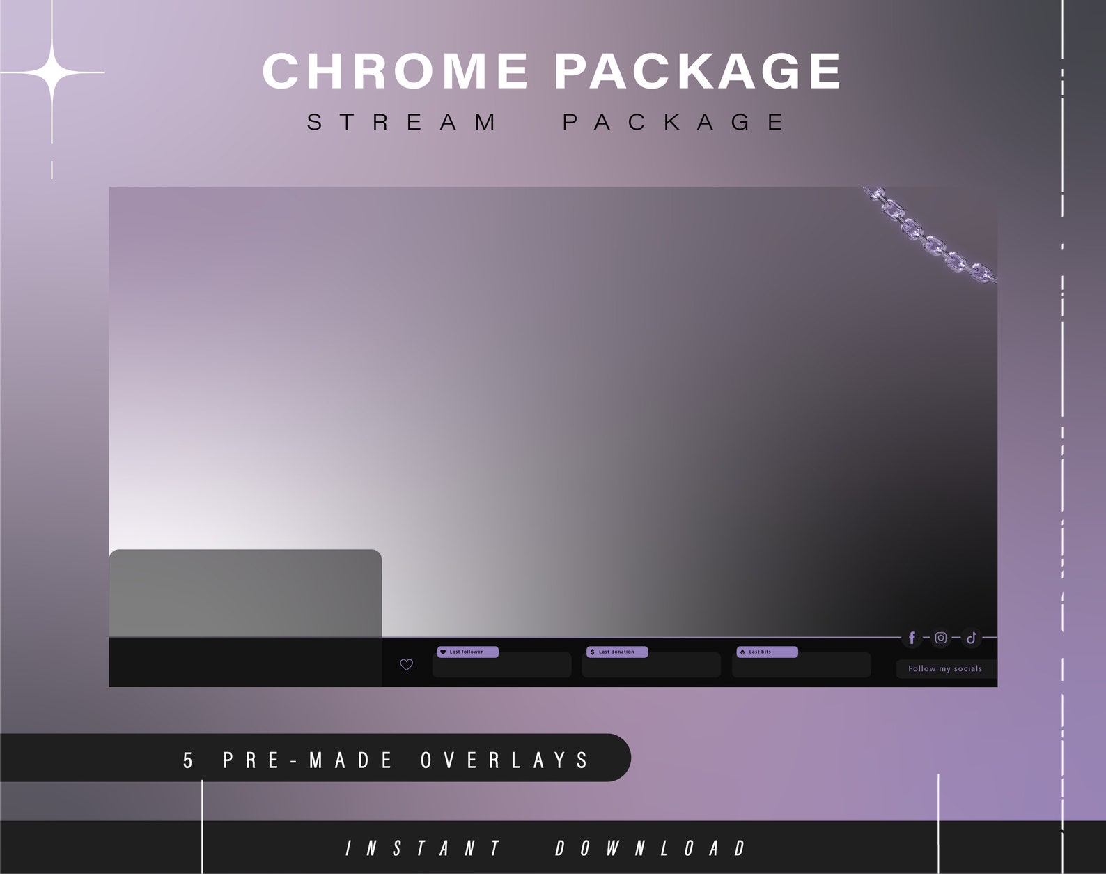 Gothic Chrome - Animated Minimal Stream Pack - Streaming Scenes ...