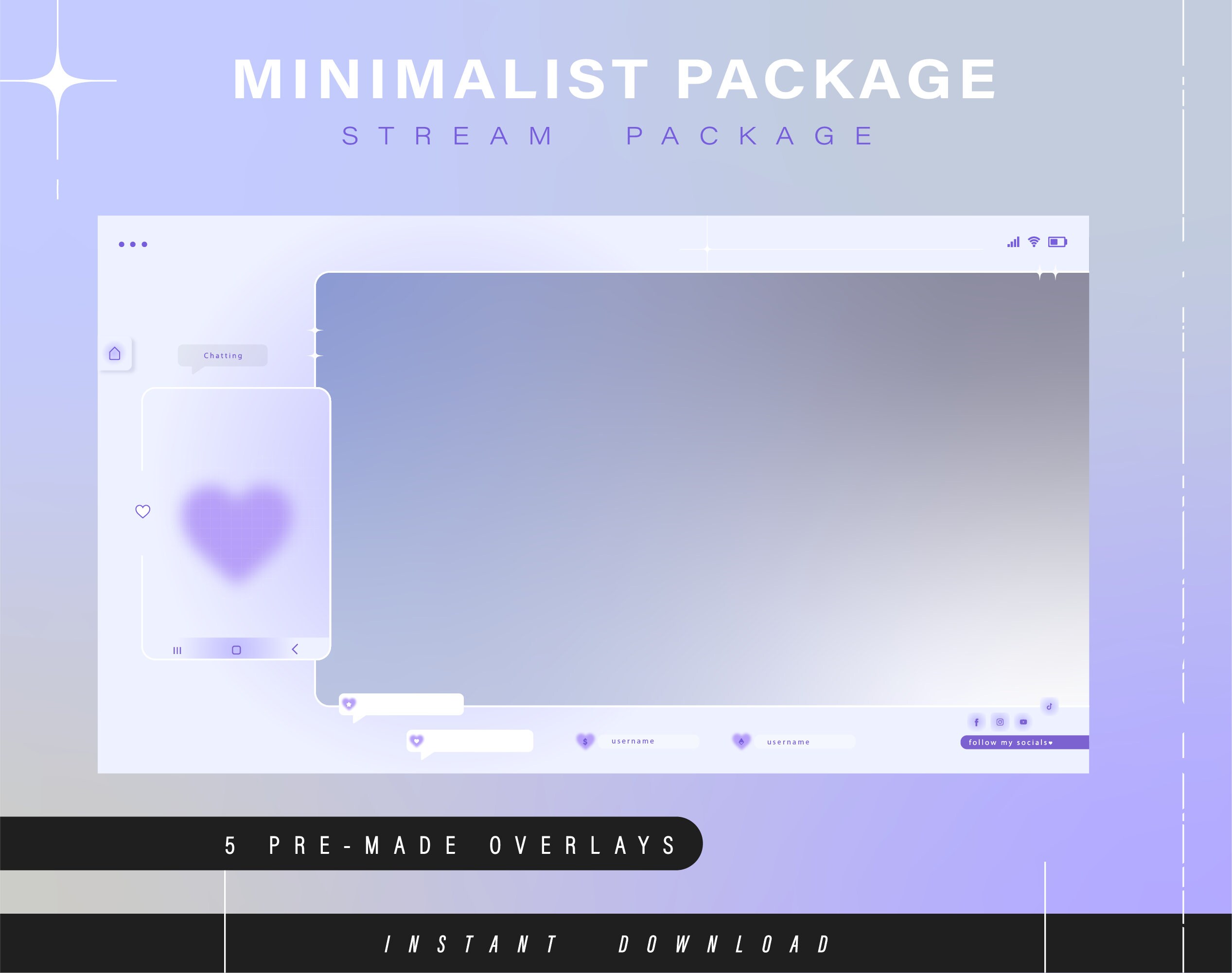 Minimal Twitch Pack Animated Minimal Stream Pack - Etsy Portugal