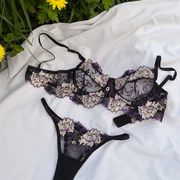 Lace Lingerie Set Etsy