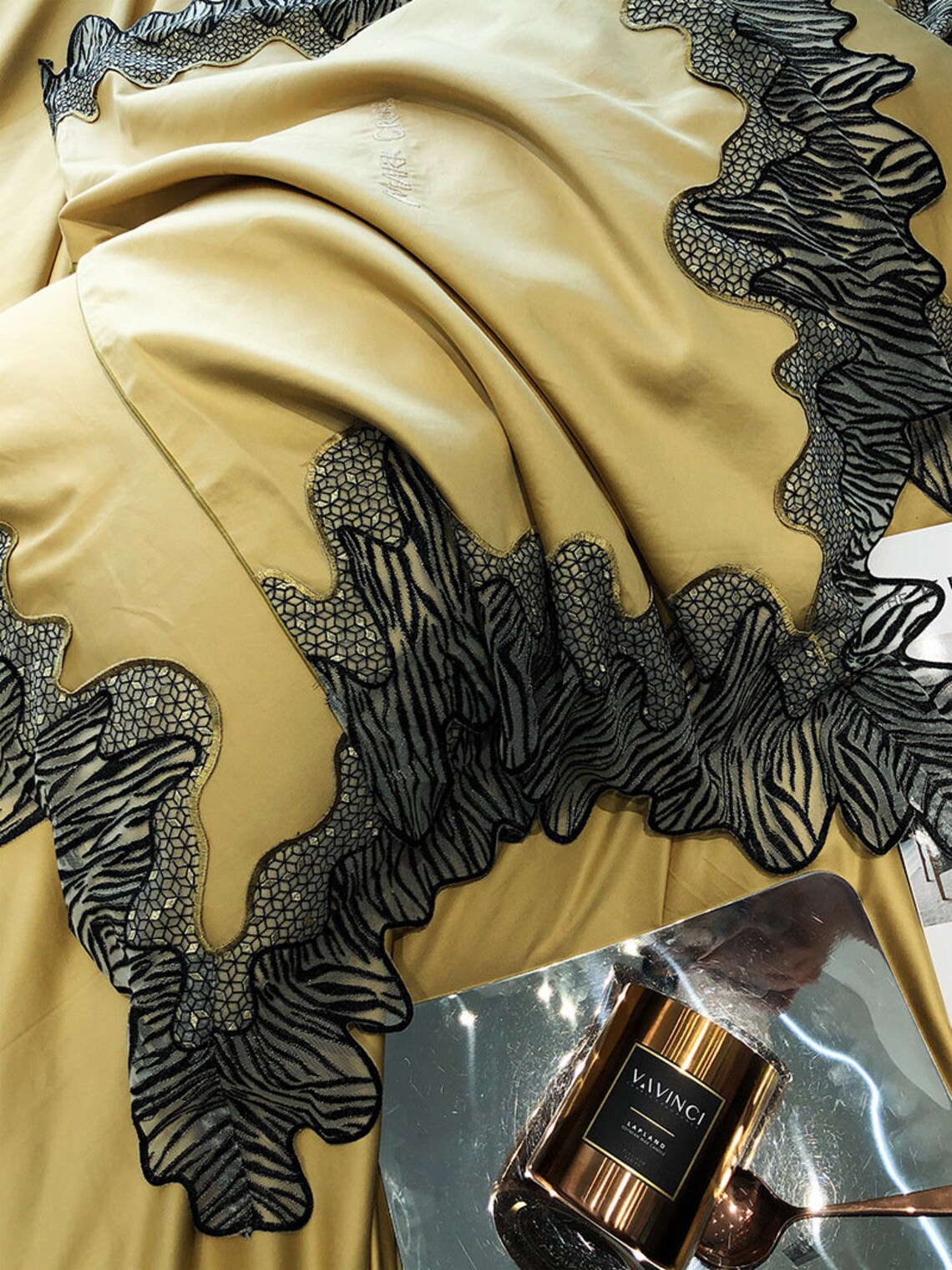 French Light Luxury 100 Counts Lenzing Tencel Four-piece Set Solid ...