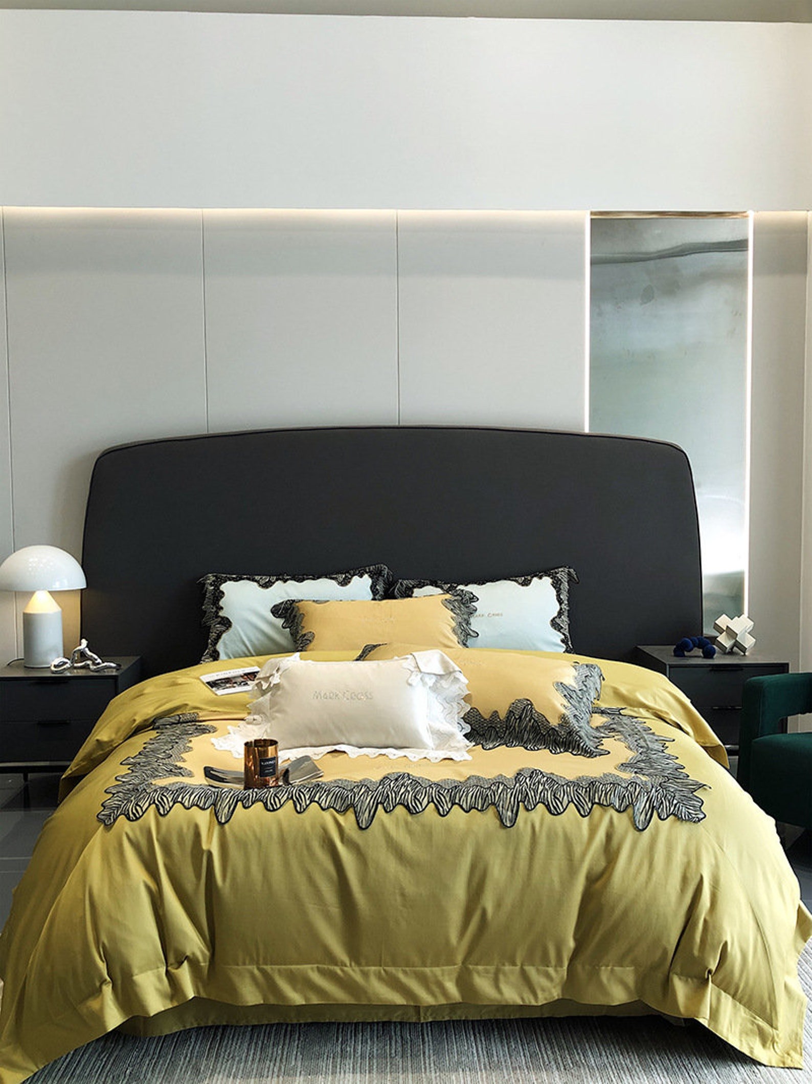 French Light Luxury 100 Counts Lenzing Tencel Four-piece Set Solid ...