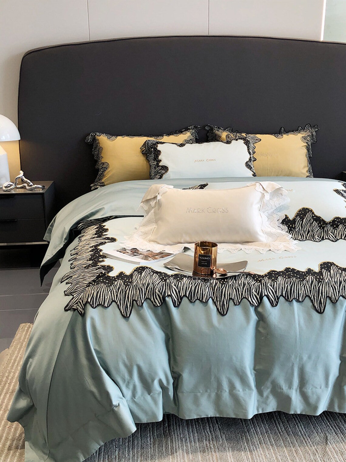 French Light Luxury 100 Counts Lenzing Tencel Four-piece Set Solid ...