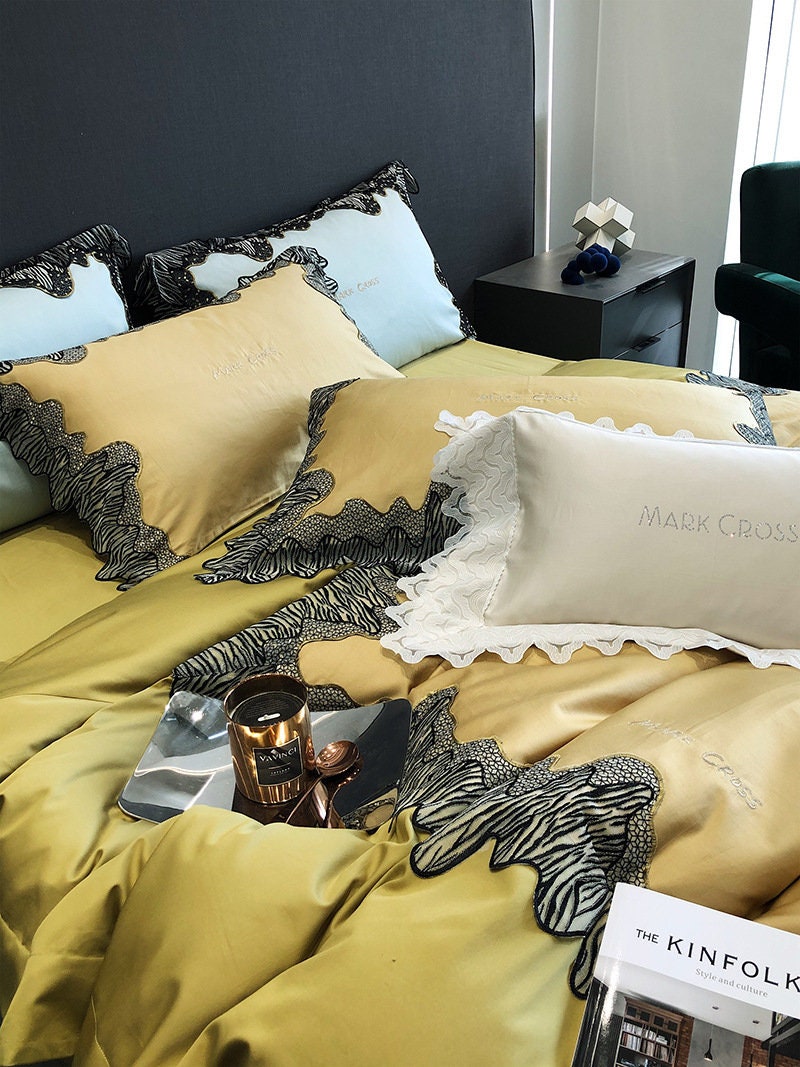 French Light Luxury 100 Counts Lenzing Tencel Four-piece Set Solid ...