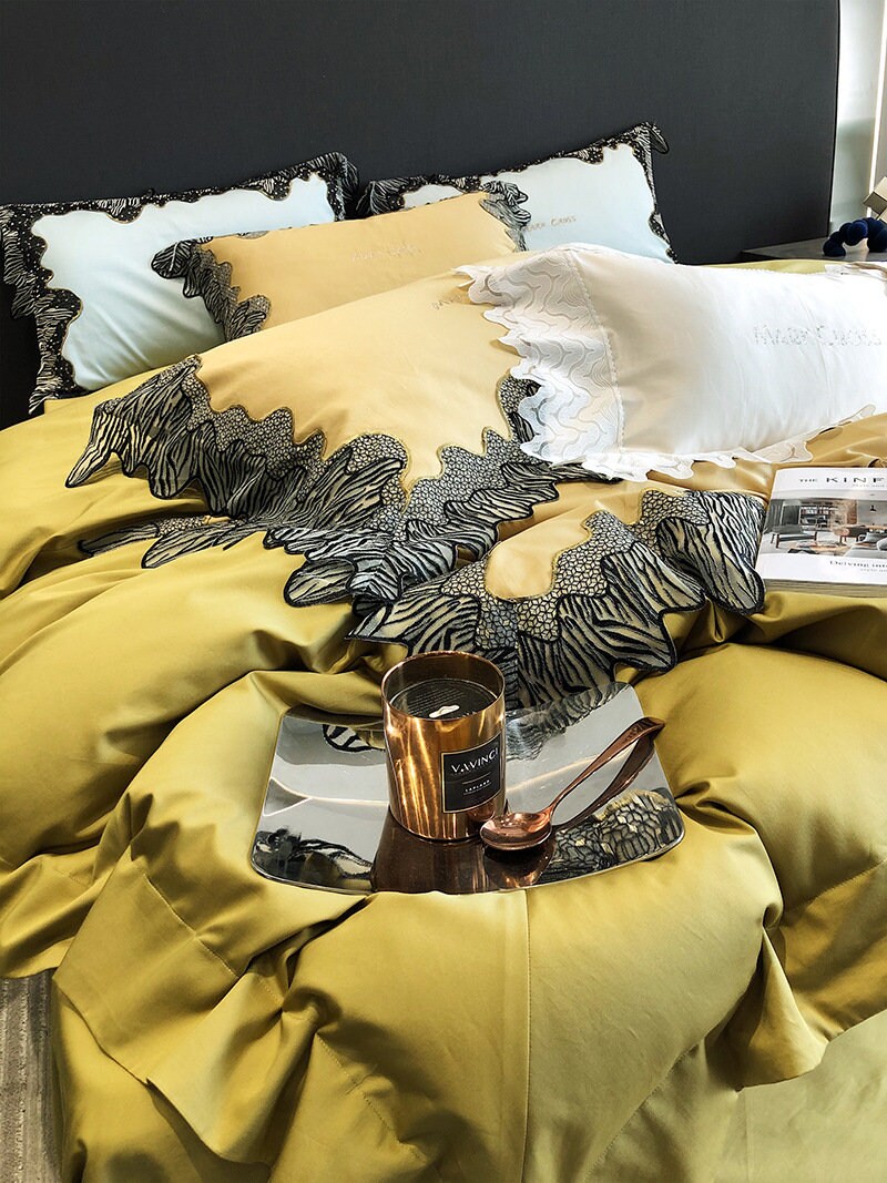 French Light Luxury 100 Counts Lenzing Tencel Four-piece Set Solid ...