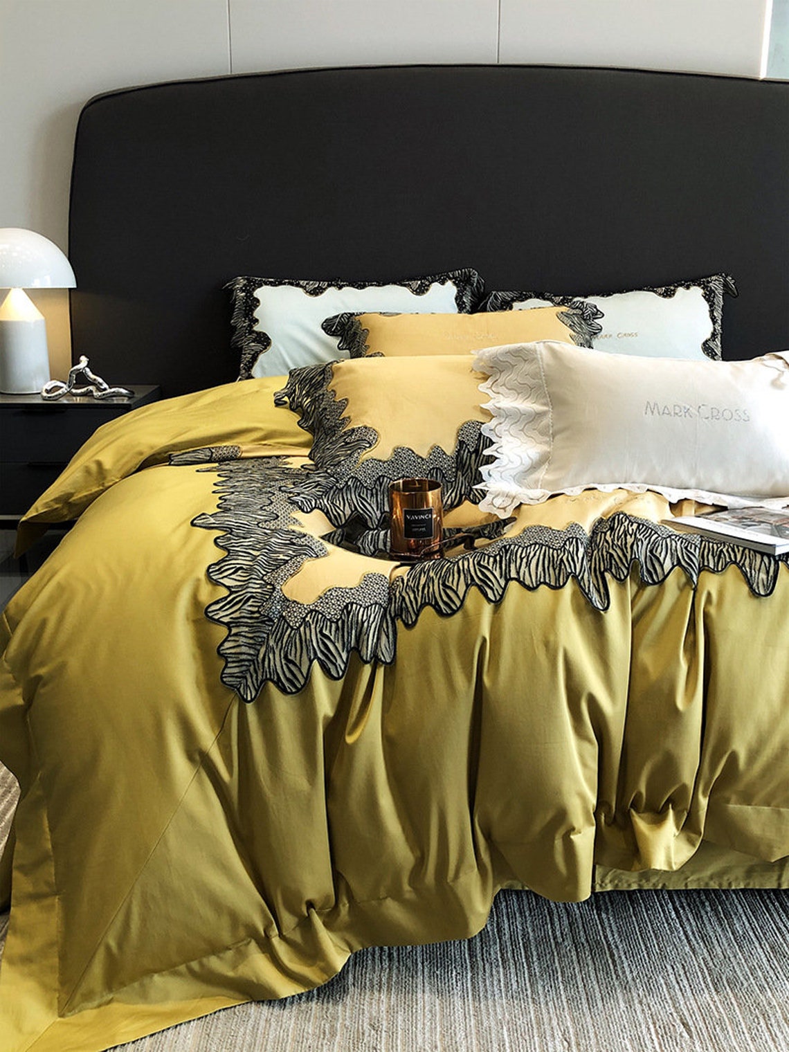 French Light Luxury 100 Counts Lenzing Tencel Four-piece Set Solid ...