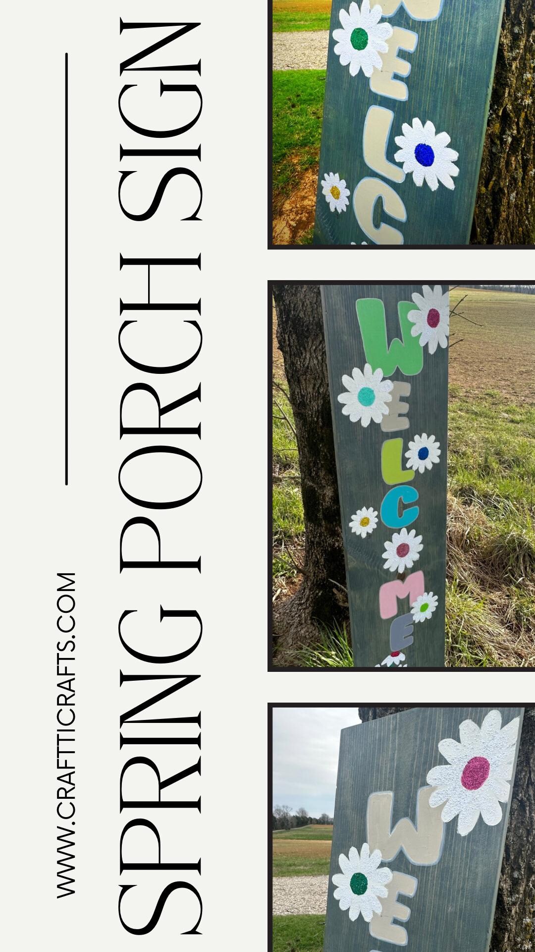 Welcome Porch Sign With Spring Flowers - Etsy