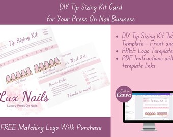 Nail Sizing Card Template - Etsy
