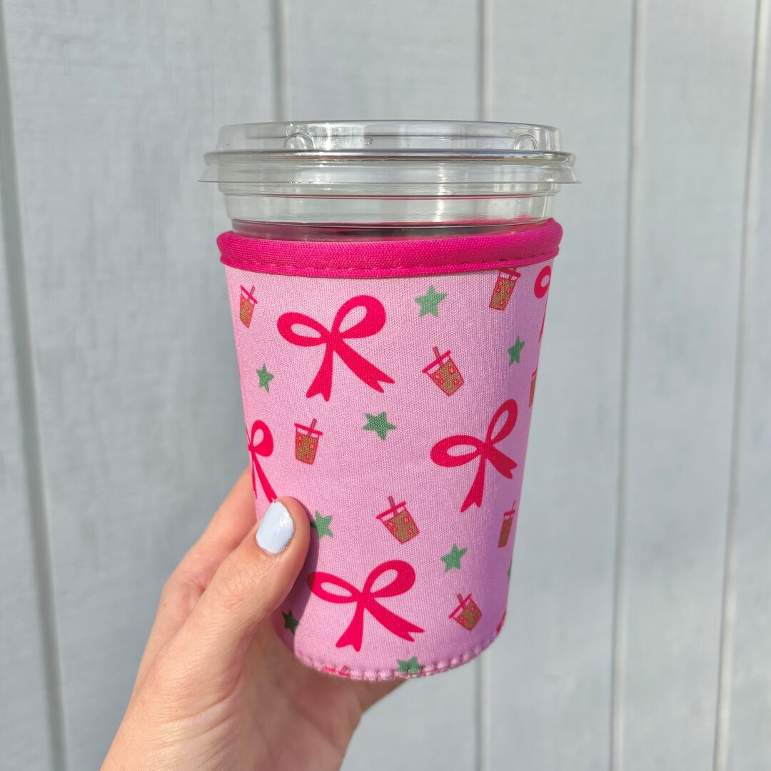 Iced Coffee Coozie, Bow, Coffee Lover Gift, Insulated Drink Sleeve, Hot ...
