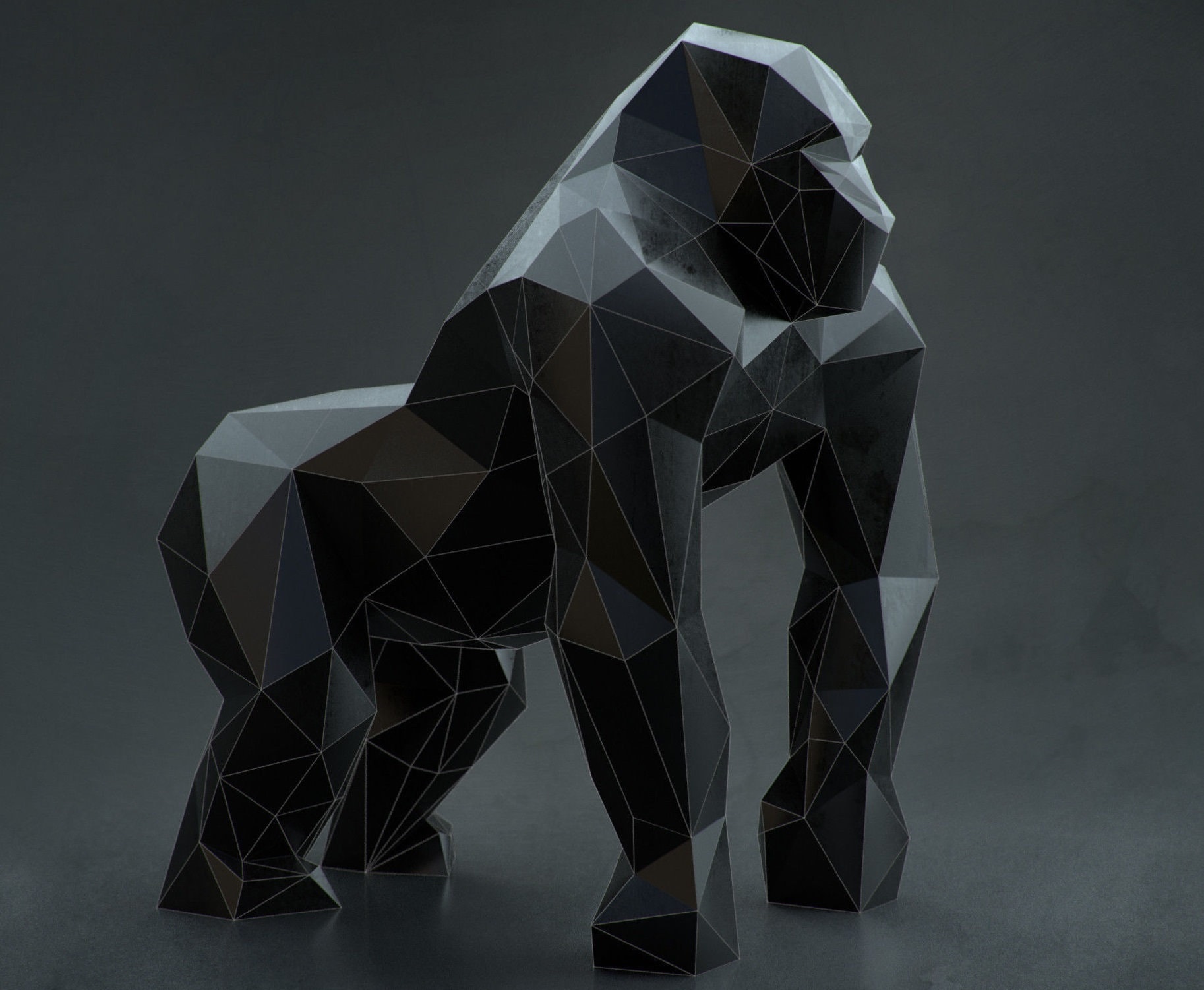 STL Gorilla Low Poly Modèle dimpression 3D | Etsy