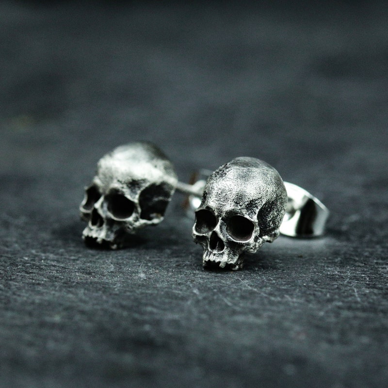Skull Stud Earrings - Etsy