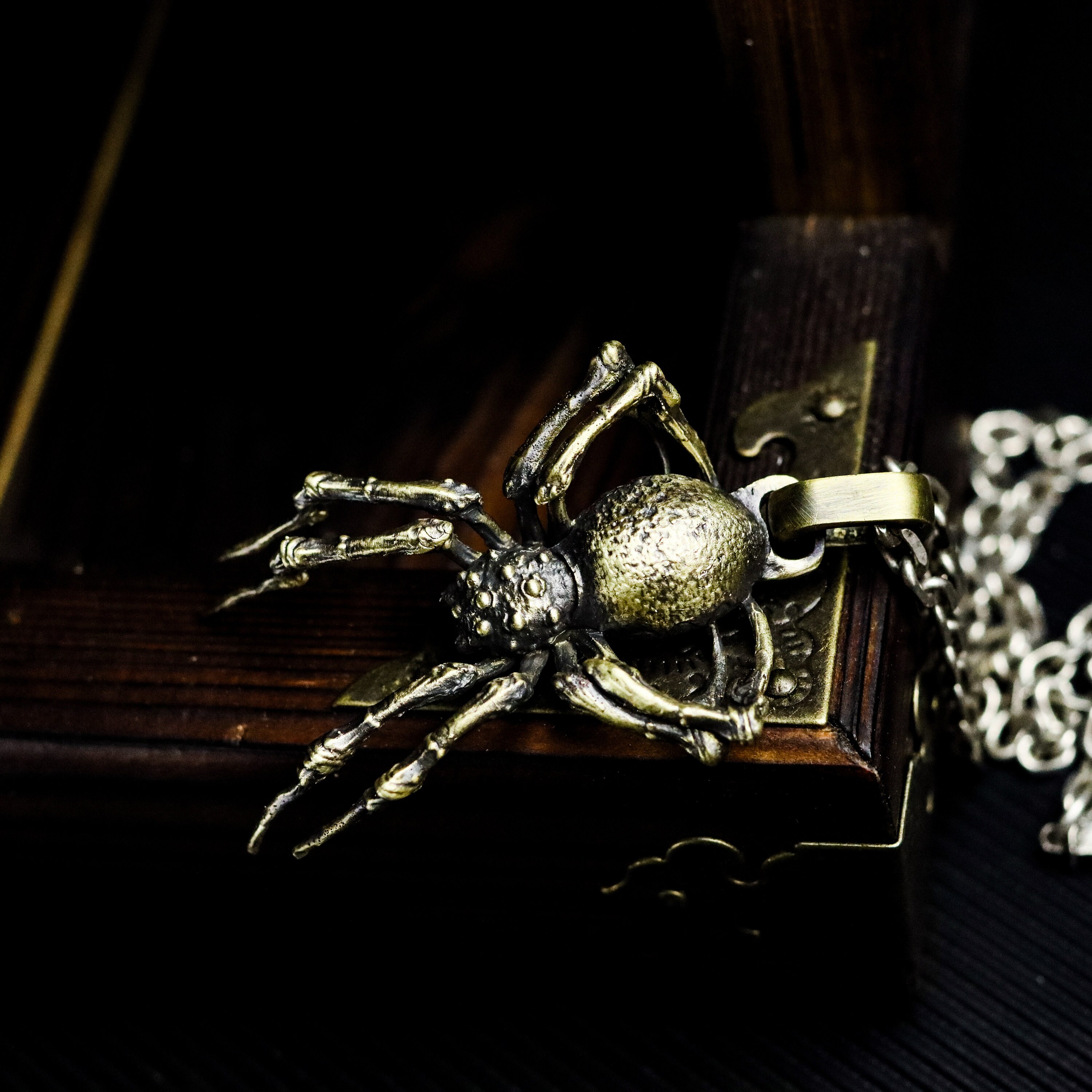 Realistic Spider Silver Pendant: Gothic Handmade Necklace - Etsy