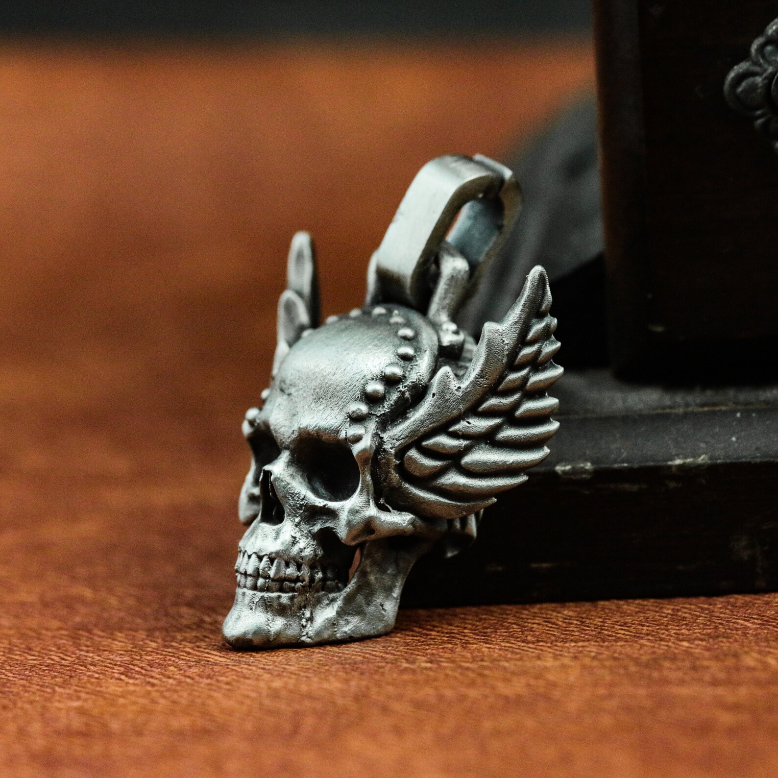 Odin Ares Skull 925 Silver Pendant: Nordic Caesar Style Wings - Etsy
