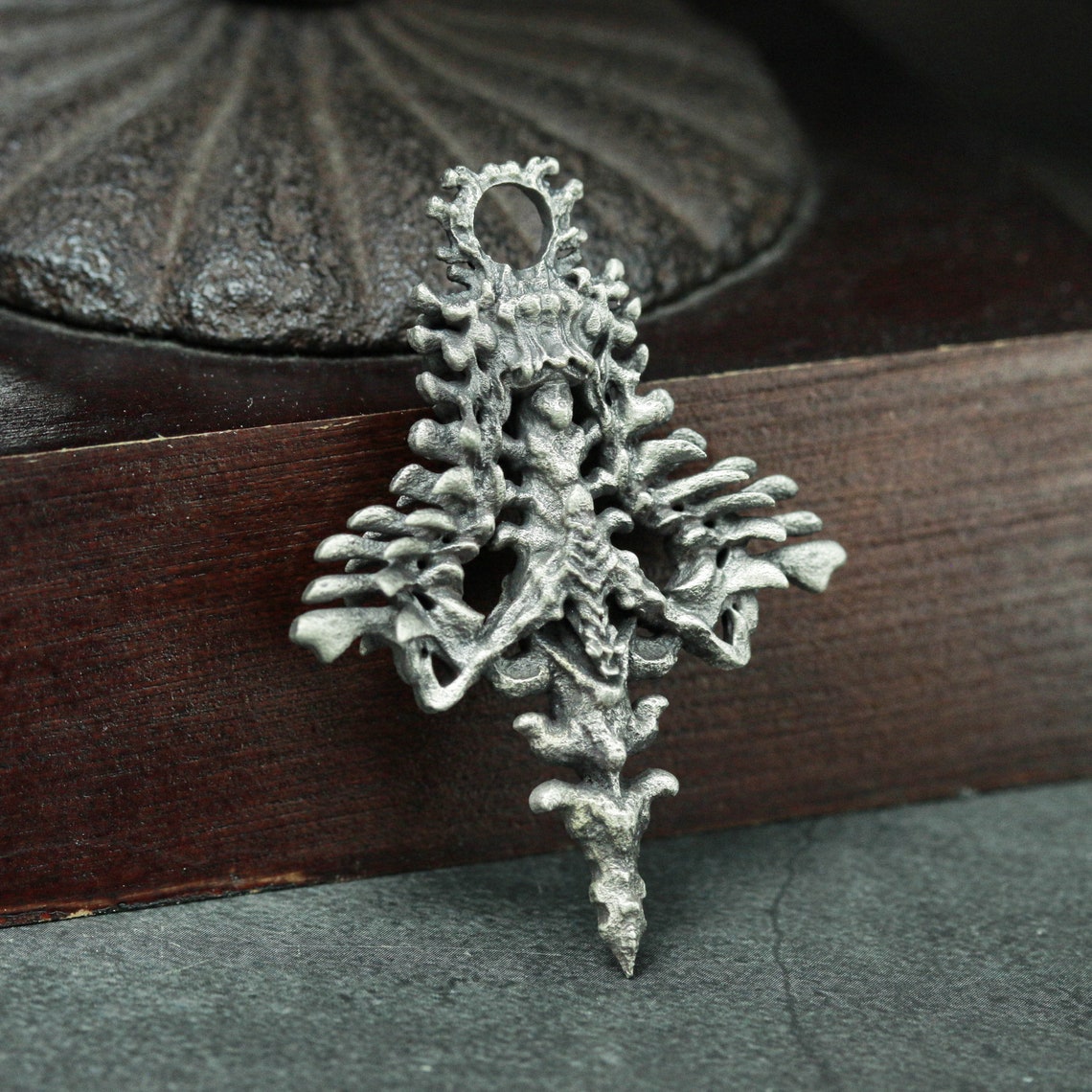 Triangular Bone Totem Pendant, Pyramid Ritual Totem Necklace, Ancient ...