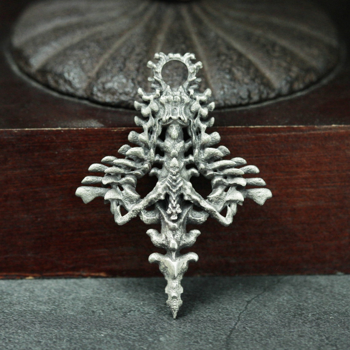 Triangular Bone Totem Pendant, Pyramid Ritual Totem Necklace, Ancient ...