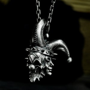 Joker King 925 Silver Pendant Necklace: Handmade Circus Clown - Etsy