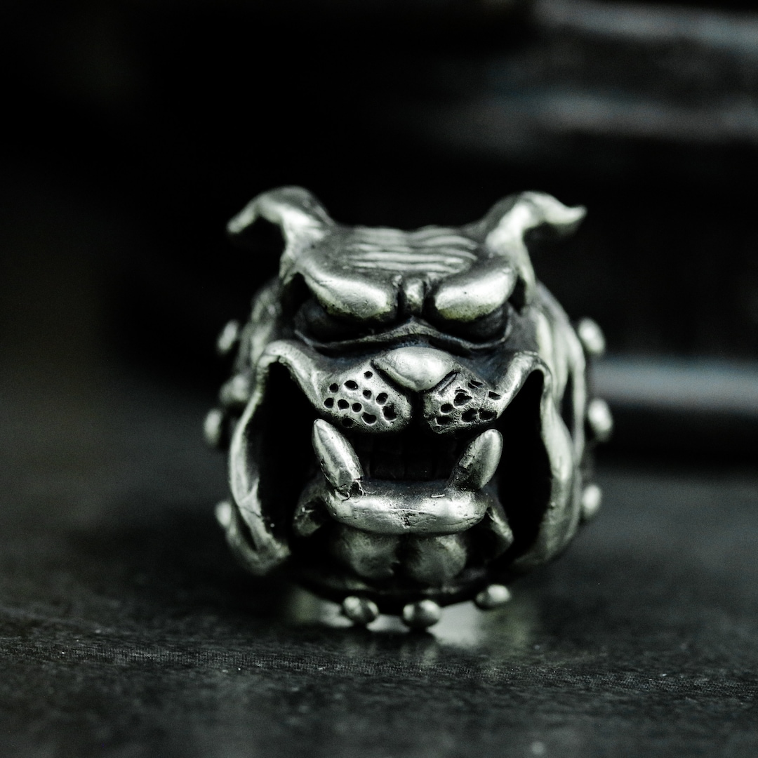 Bulldog 925 Silver Ring - Huge Men's Pet Memorial Ring - Etsy
