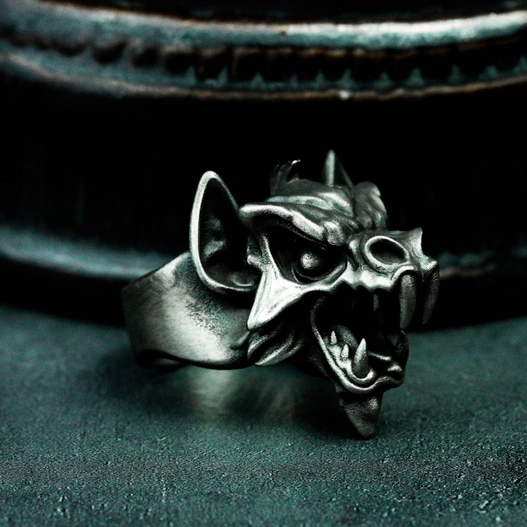 Mutant Devil Bat 925 Silver Ring - Fang Roaring Gargoyle Silver Ring ...