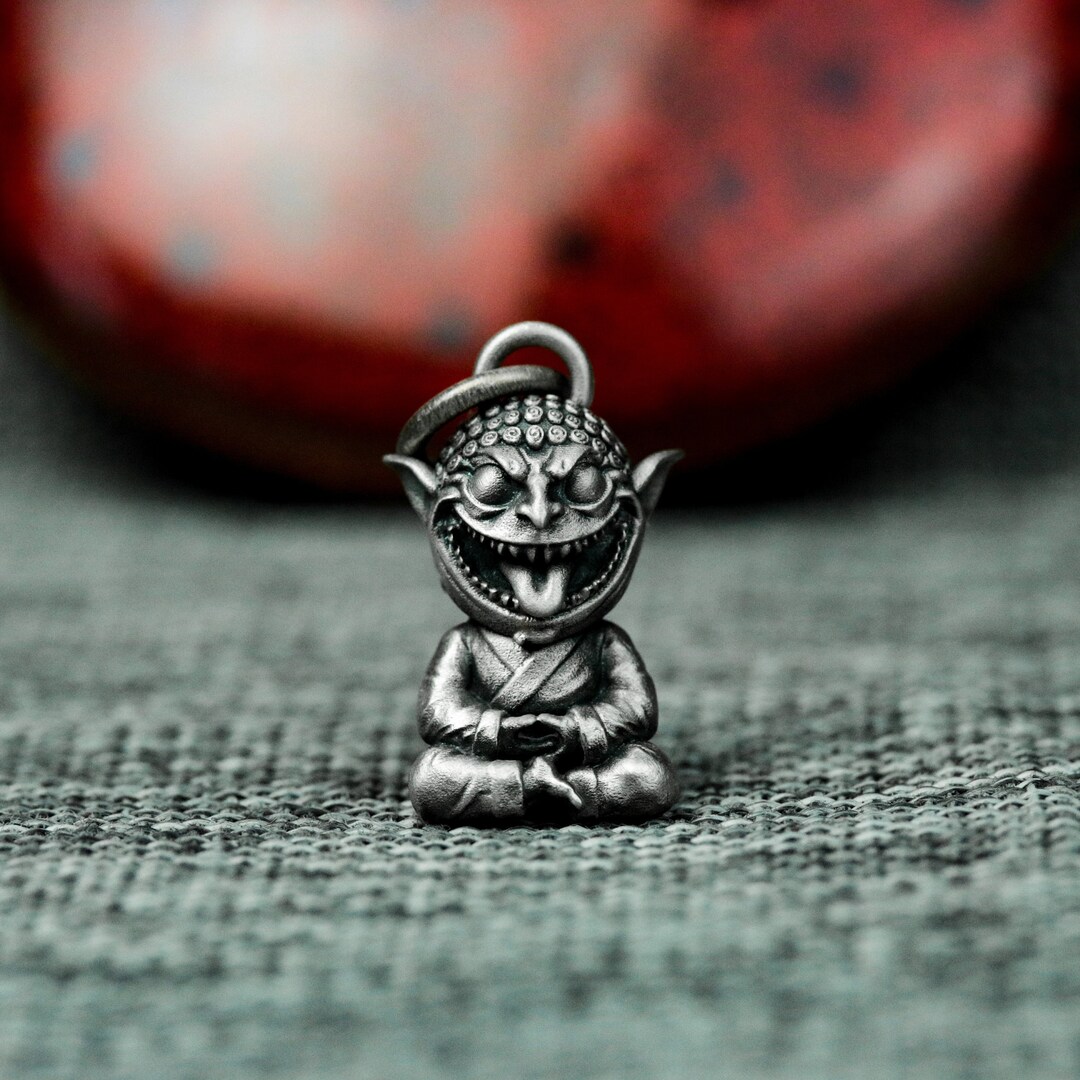 Goblin's Prayer 925 Silver Pendant Necklace - Meditating Gothic Gift - Etsy