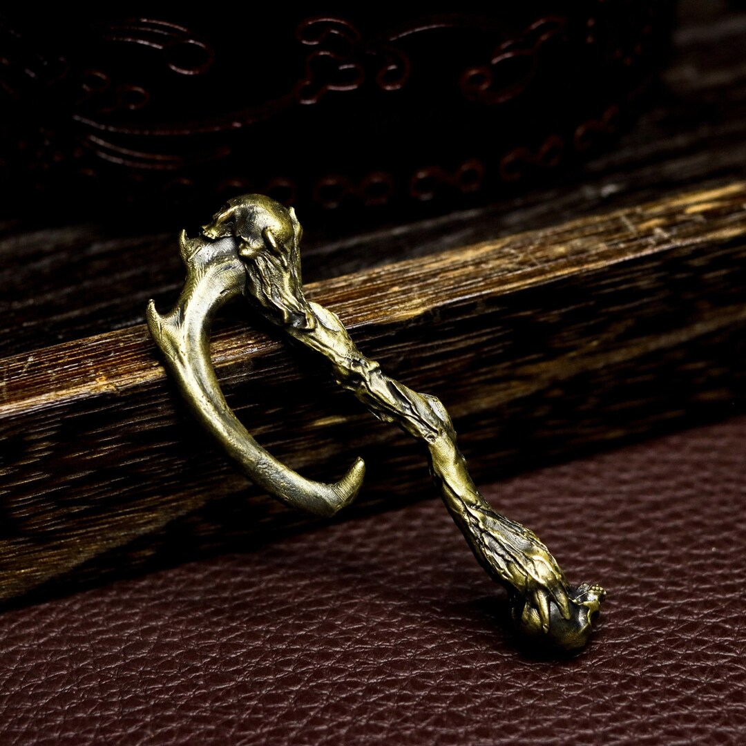 Grim Reaper's Sickle Keychain,handmade Brass Hook Buckle-craftsmen Made ...