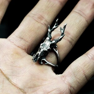 Deer Horn Skull Ring Minimalist Forest Creature Mythical Antler Aesthetic Nature's Majesty ...
