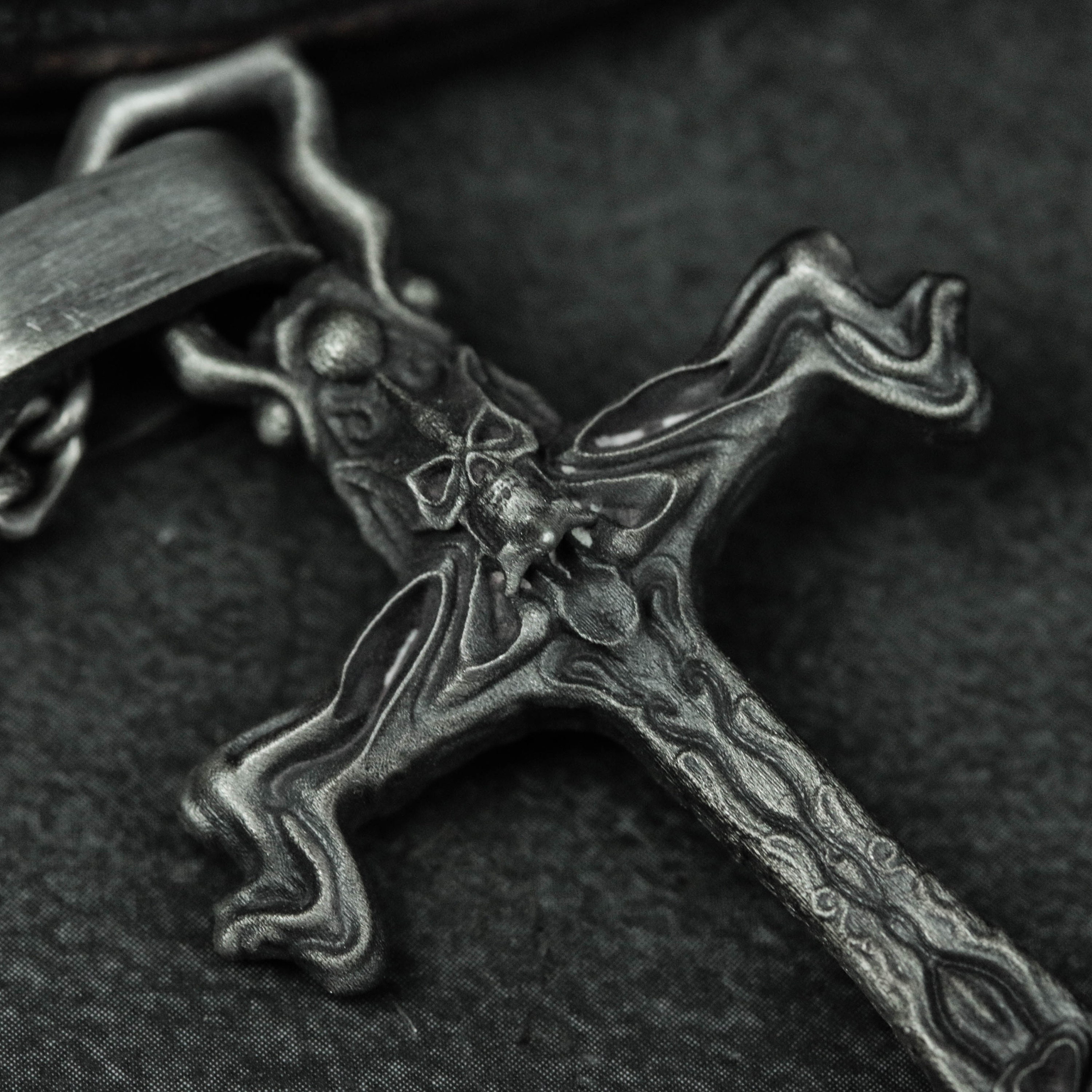 Evil Spirit Cross Pendant, Cross Skull Pendant, Nail Cross Necklace ...