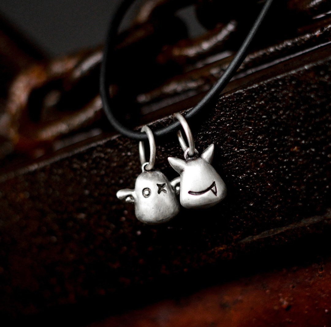 Angel & Demon 925 Silver Couple Pendants – Forbidden Love Dual Charms ...