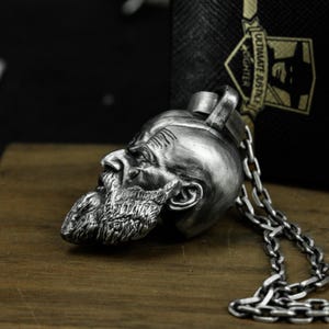 Ares War God 925 Silver Pendant - Nordic Mythology Beard Warrior ...