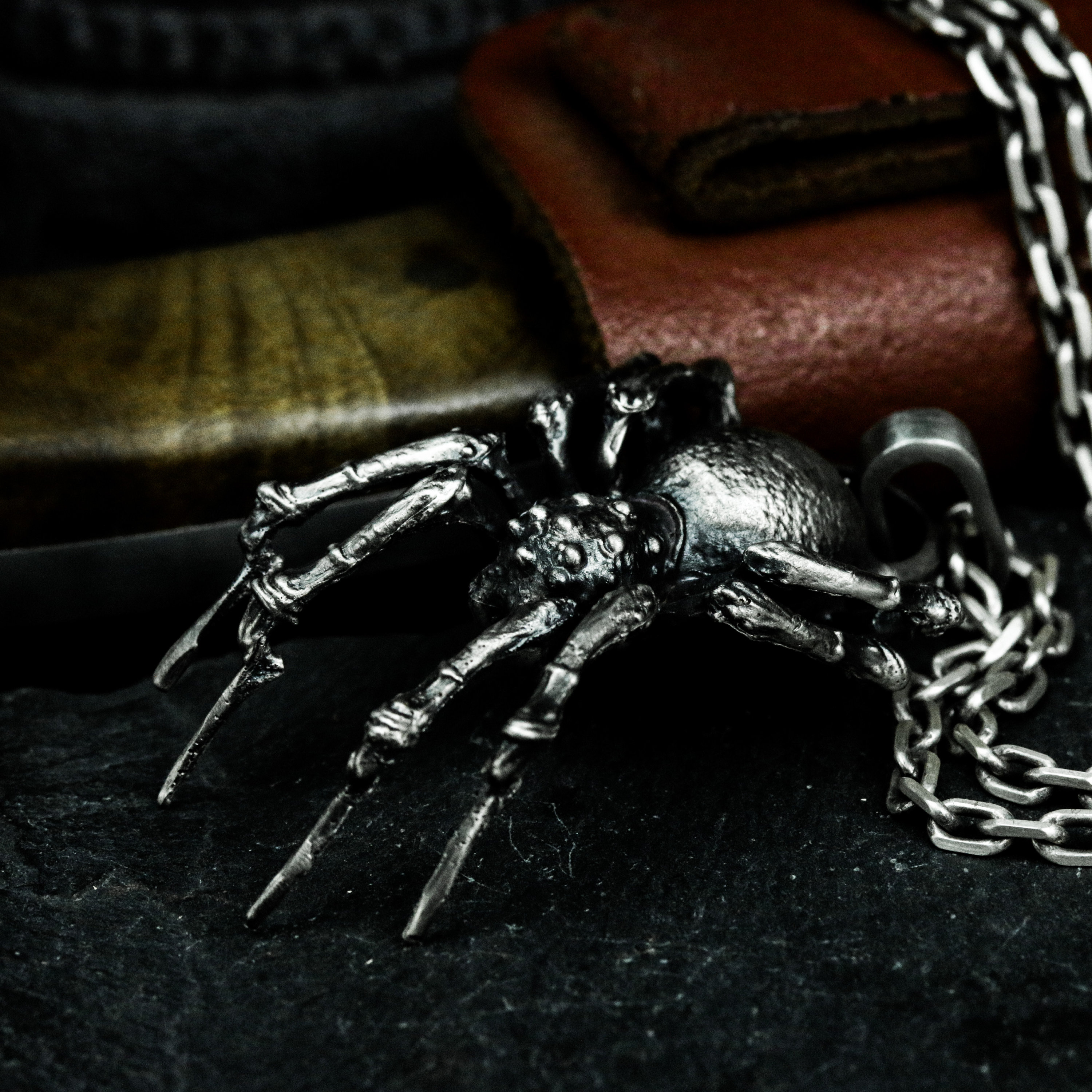 Realistic Spider Silver Pendant: Gothic Handmade Necklace - Etsy