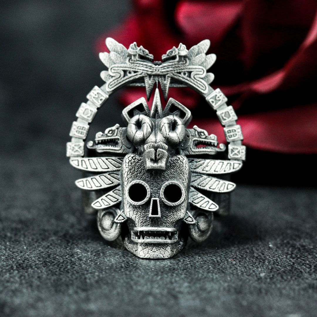 Mayan High Priest Mask 925 Sterling Silver Ring - Etsy