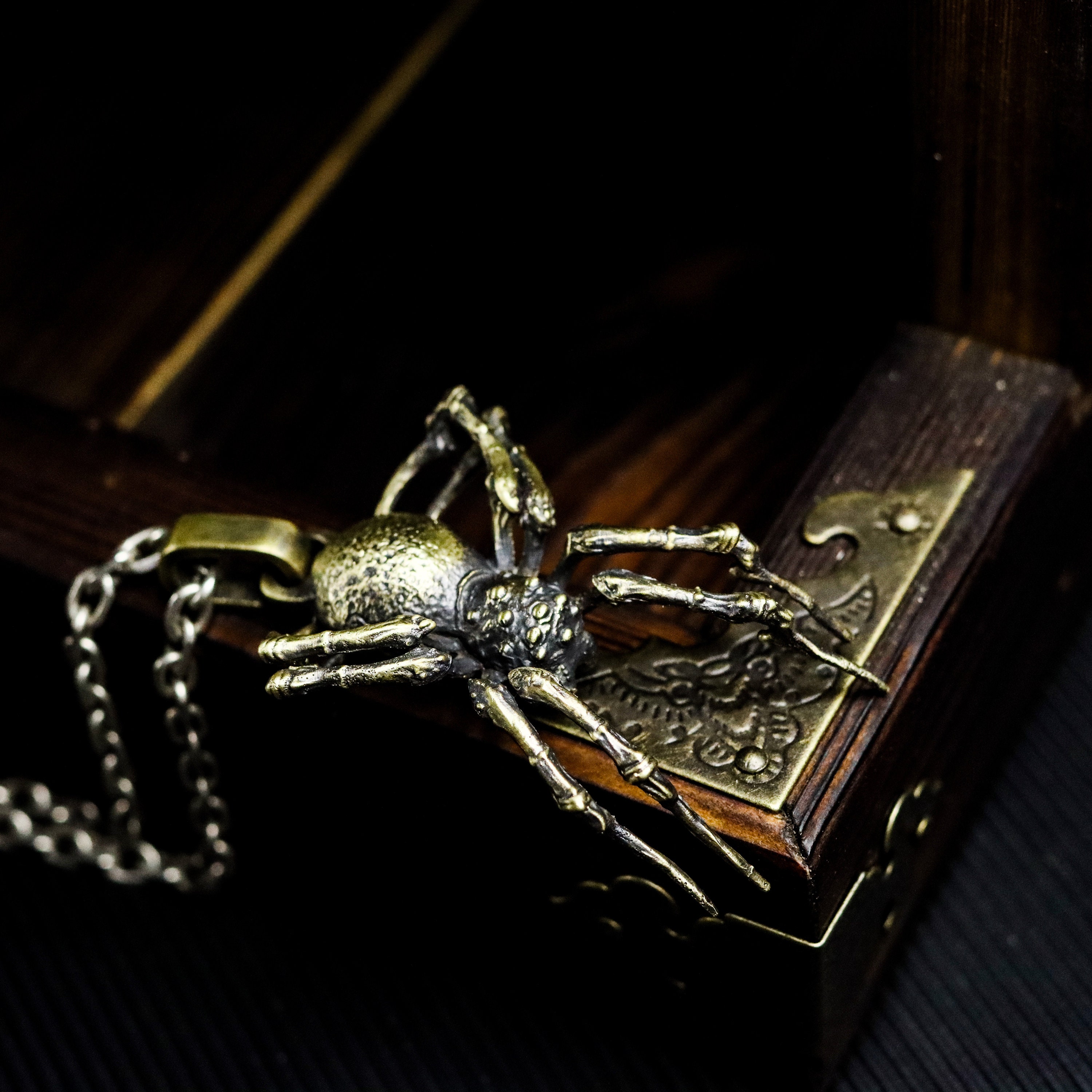 Realistic Spider Silver Pendant: Gothic Handmade Necklace - Etsy