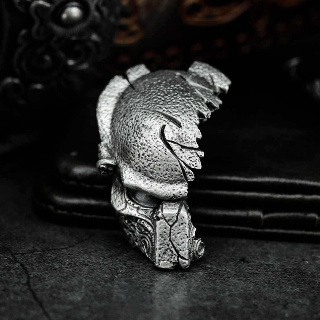 Broken Predator Mask Pendant: 925 Sterling Silver, Handmade Necklace - Etsy