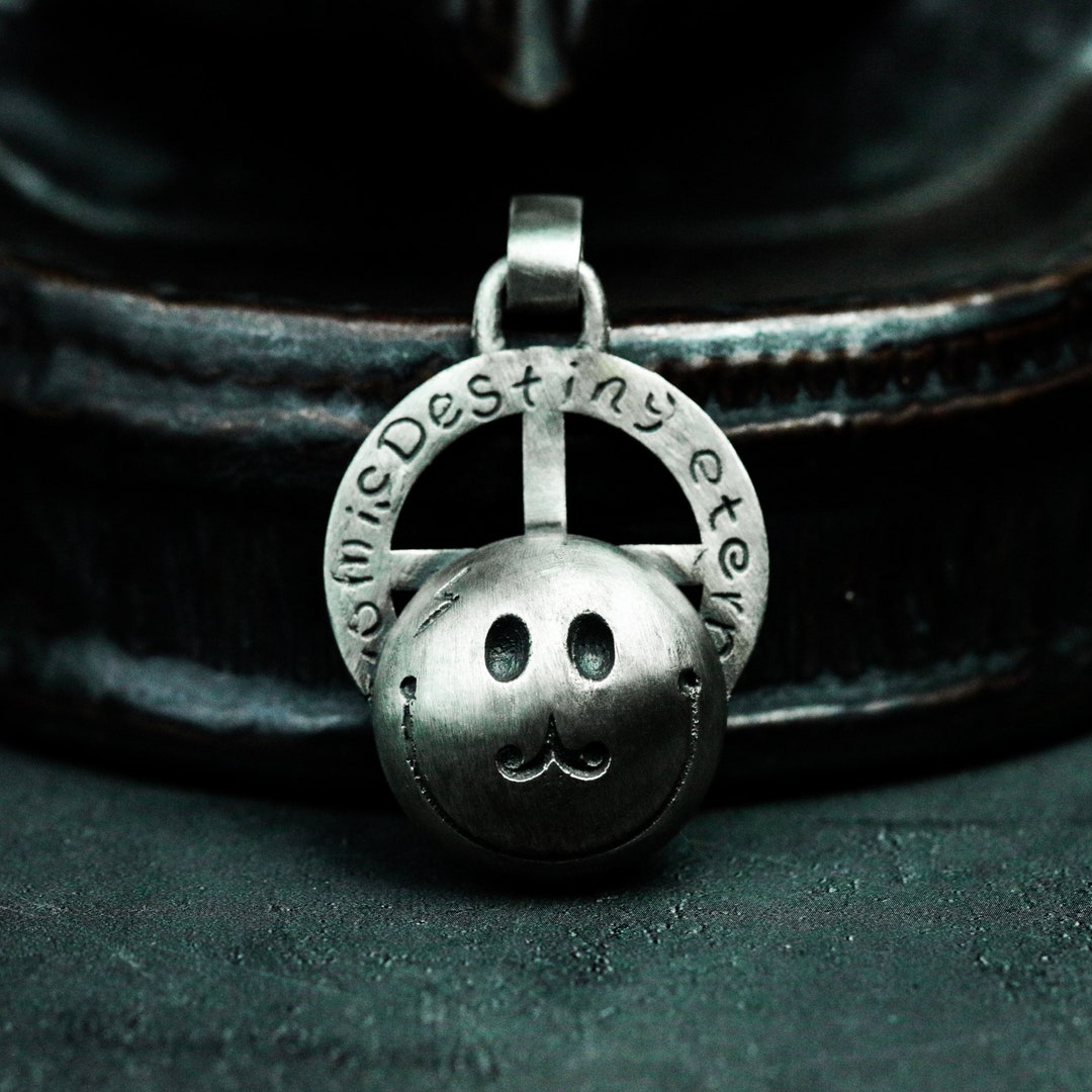 Gothic Smiley 925 Silver Pendant-emoji Smile Pendant-unique Gift ...