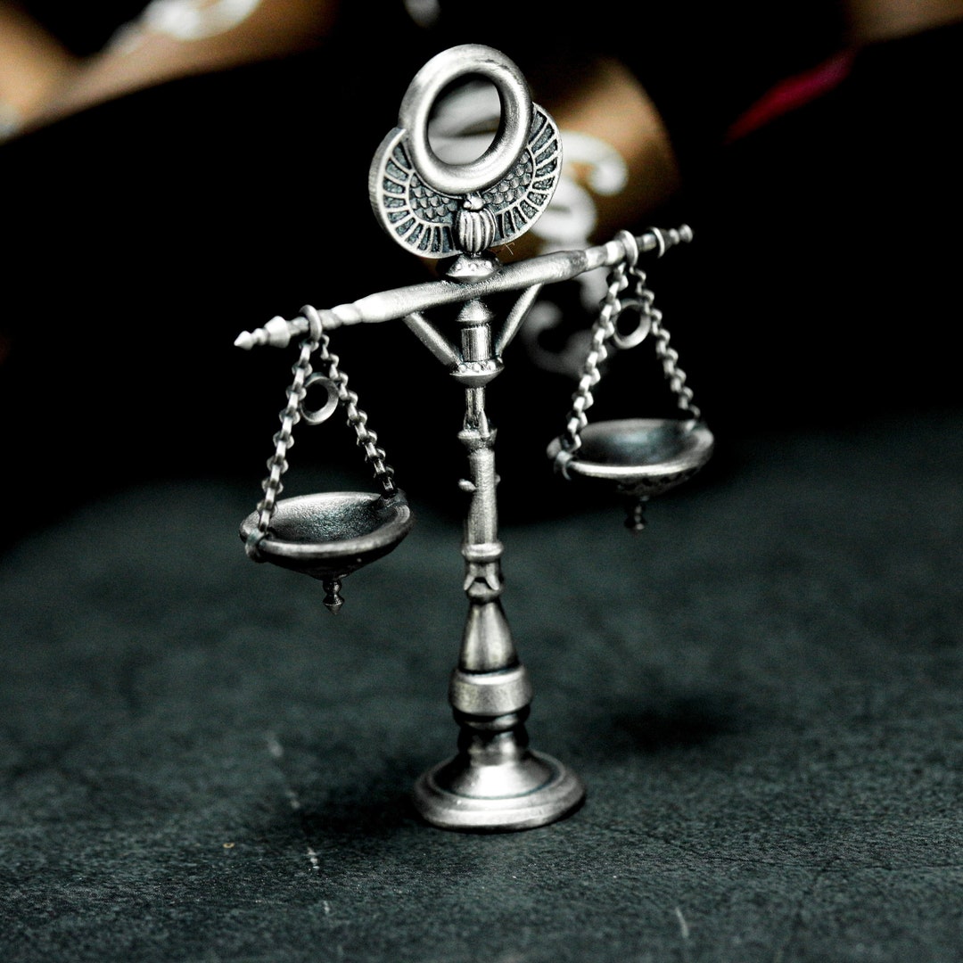 Roman Balance Anubis Silver Pendant Necklace - Hearts and Feathers ...