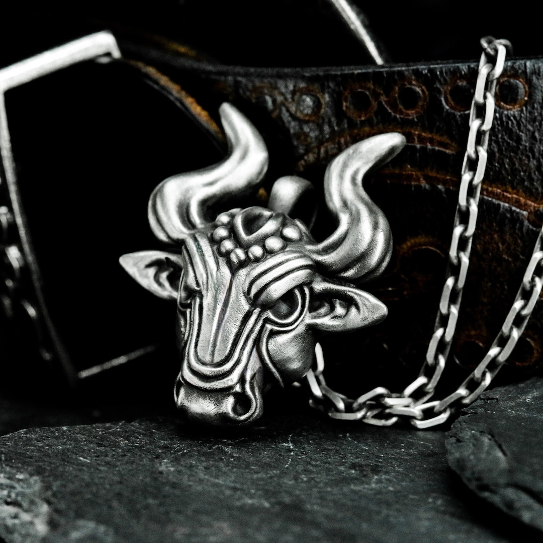 Handmade Sterling Silver Bull Pendant: Tribal Men's Necklace - Etsy