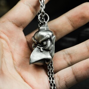 Crow Tengu Japanese 925 Silver Dorei Bell Karasu Kabuto Necklace ...