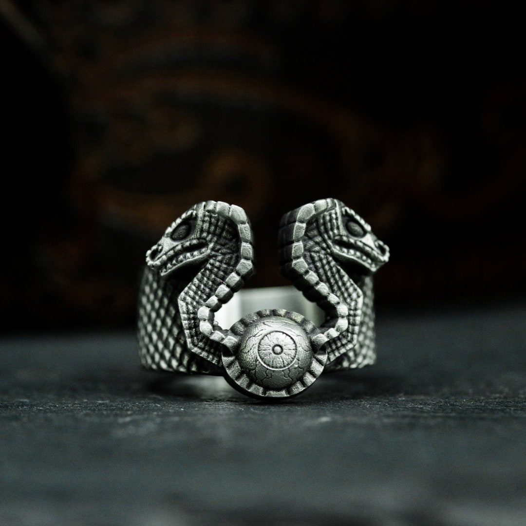 Mayan Snake Totem Silver Ring-snake Eye Guard Silver Ring-ancient Animal Totem Ring - Etsy