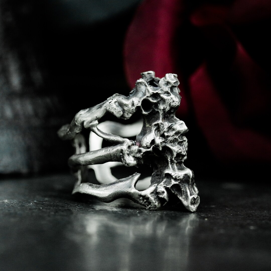Human Spine 925 Silver Ring: Abstract Skeleton Bone Jewelry - Etsy