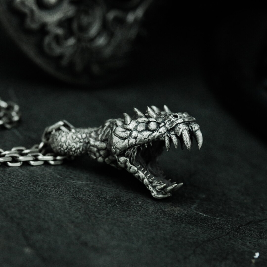 Anaconda - Roaring Snake King - Vicious Animal Head 925 Silver Pendant ...