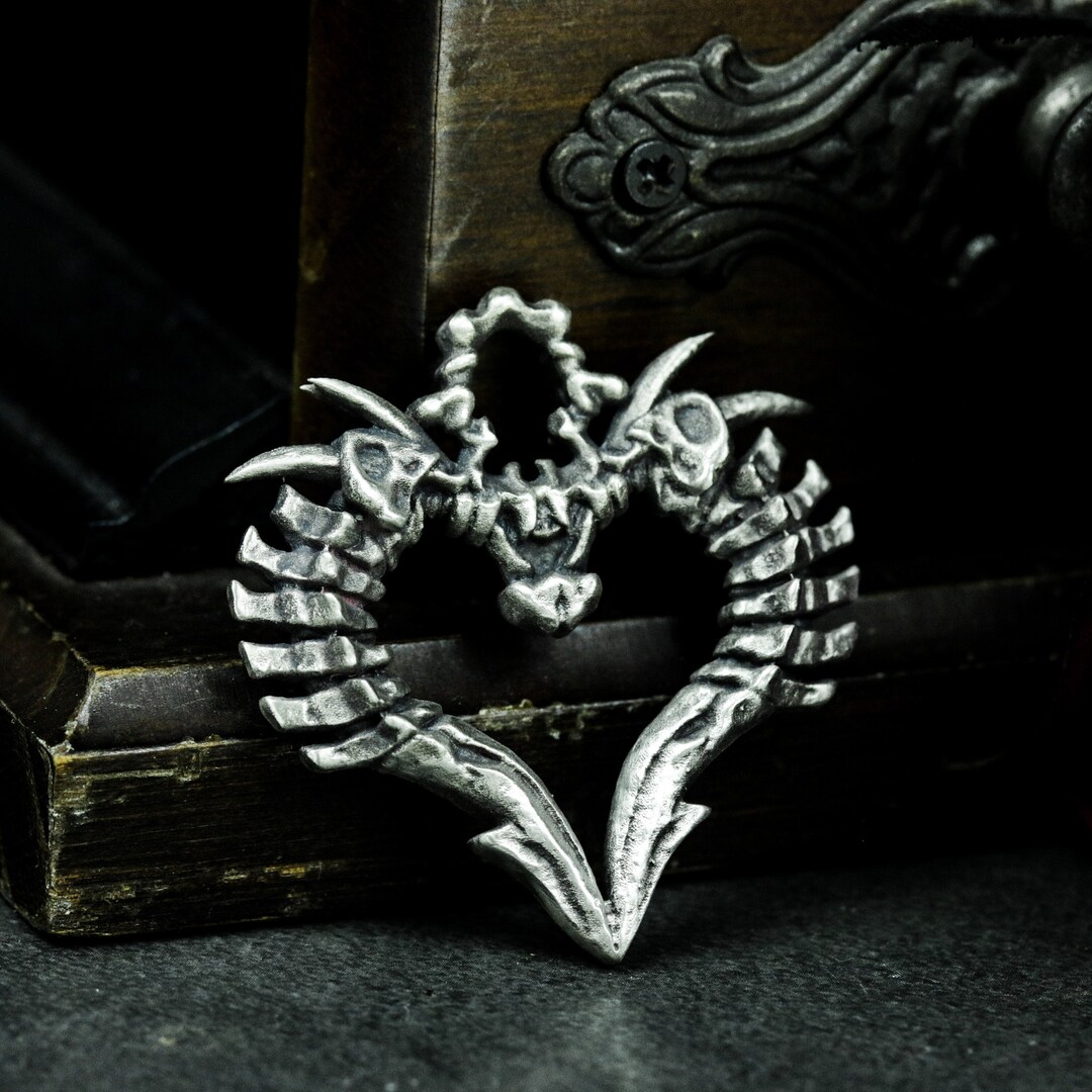 Spine Heart Devil's Bone Heart Soul Gothic Bone Spur Black Silver ...