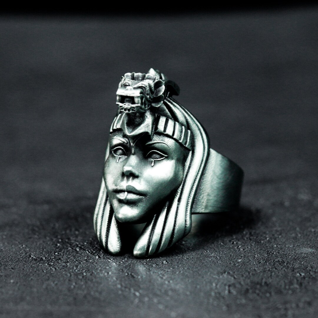 Weeping Egyptian Goddess 925 Silver Ring - Handmade Pharaoh Ring - Etsy