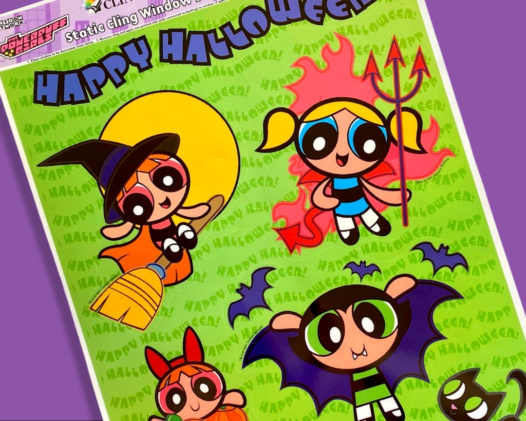 Powerpuff Girls 2001 Halloween Window Clings Unused Licensed Cartoon ...