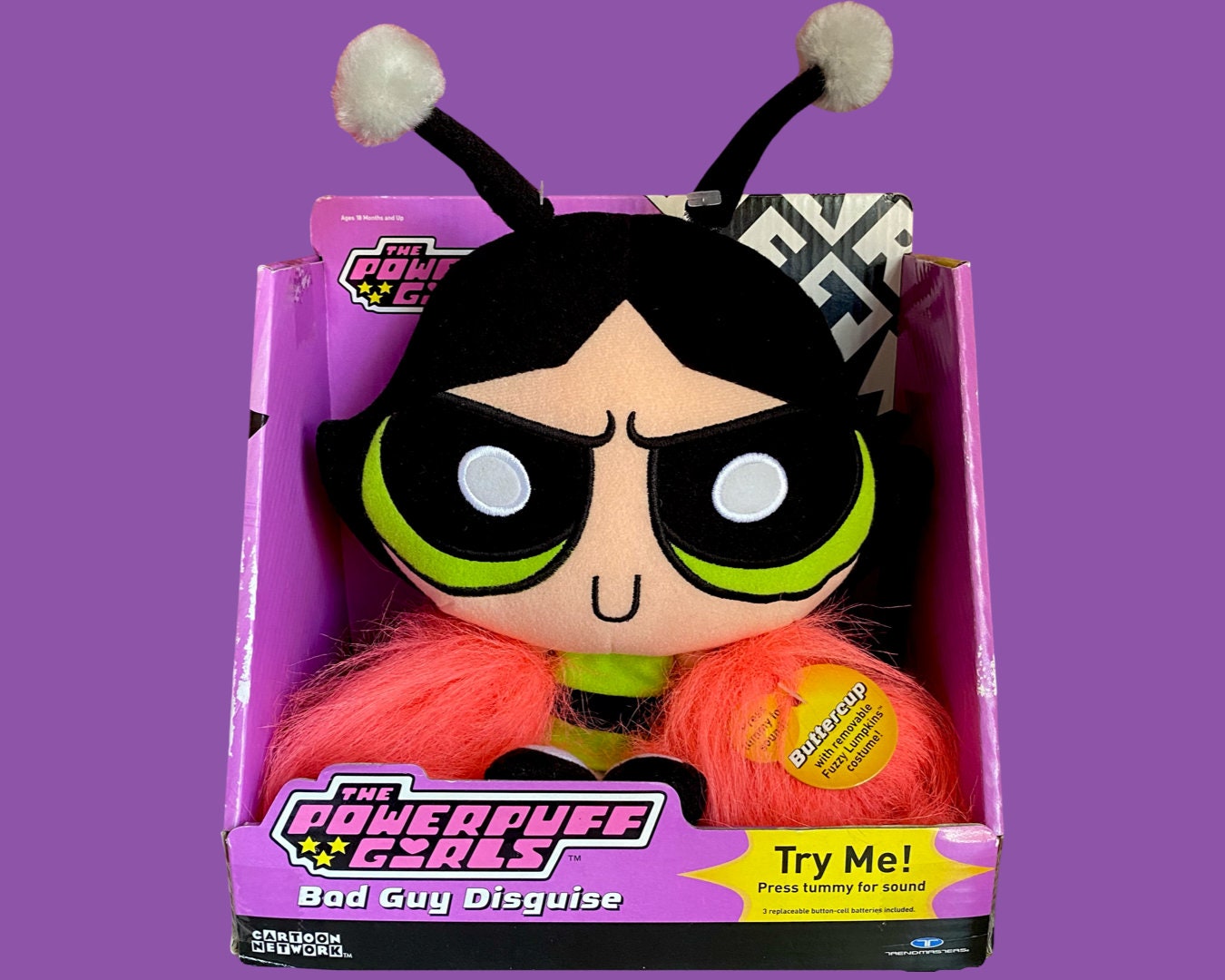 Powerpuff Girls Vintage Bad Guy Disguise Buttercup Talking Plush New in ...