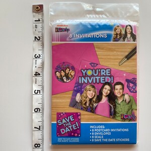 Icarly Sealed Pack of Party Invitations, Envelopes, Seals - Authentic ...