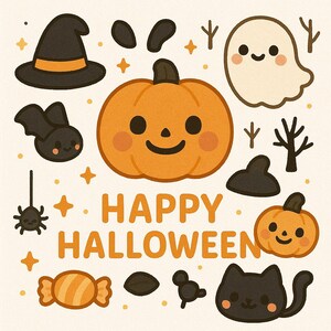 Halloween Cat Sticker Mega Pack: Kawaii Digital Planner Stickers ...