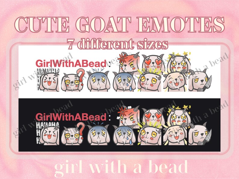 Cute Goat Emotes 10 Twitch Facebook Discord Youtube Etsy