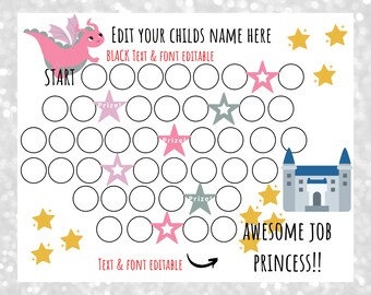 Printable Reward Chart Dragon - Etsy