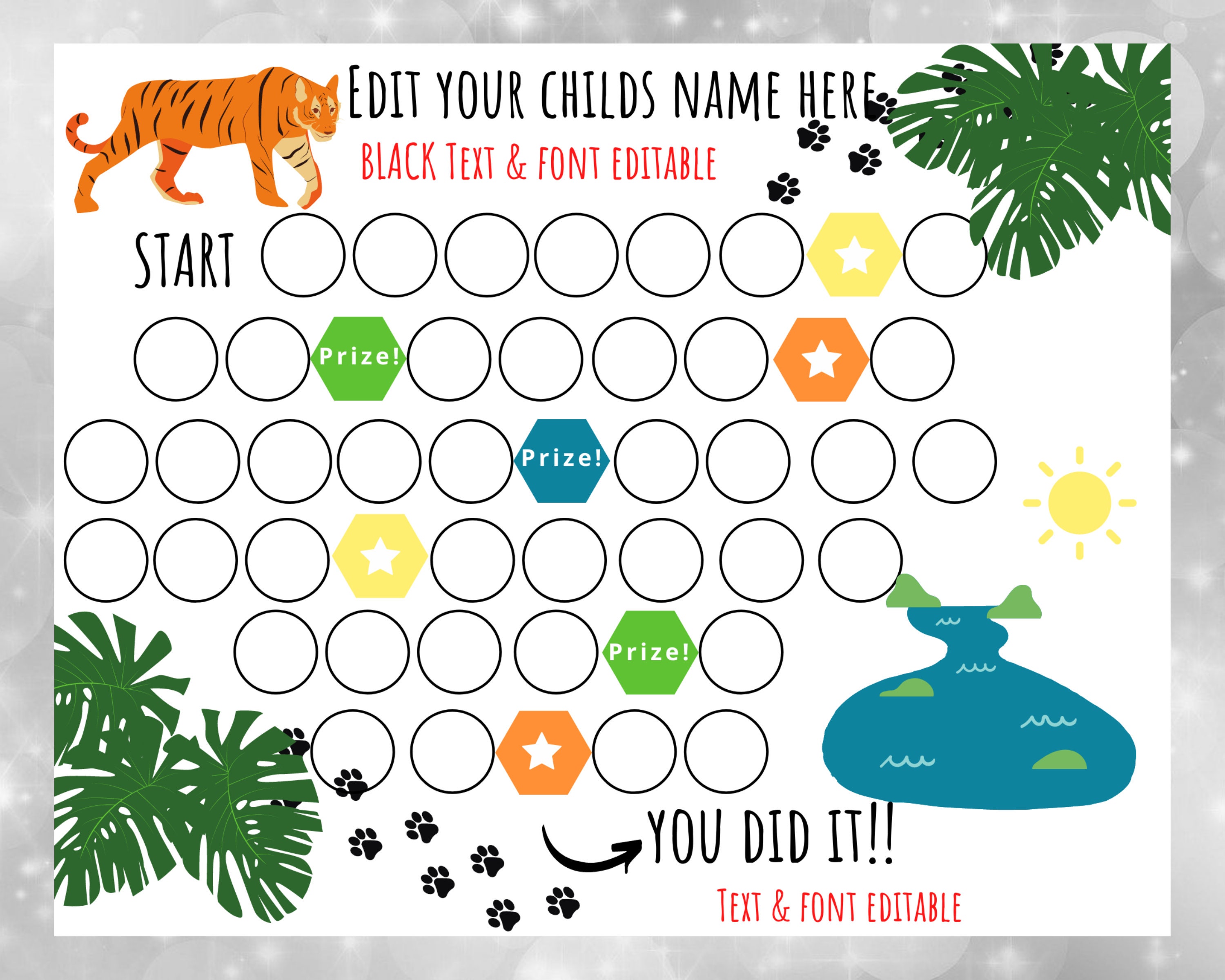 Team Tiger Chore Chart - Chore & Routines Printable
