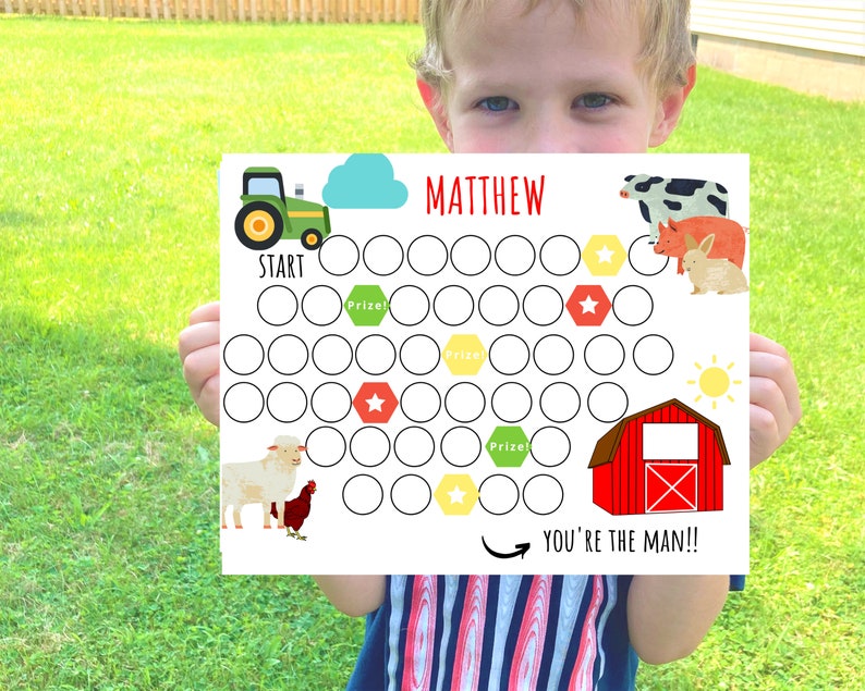 Printable Farm Green TRACTOR Farm ANIMALS Reward Chart - Etsy