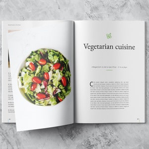 Minimalist Cookbook Template Adobe Indesign Affinity Publisher - Etsy